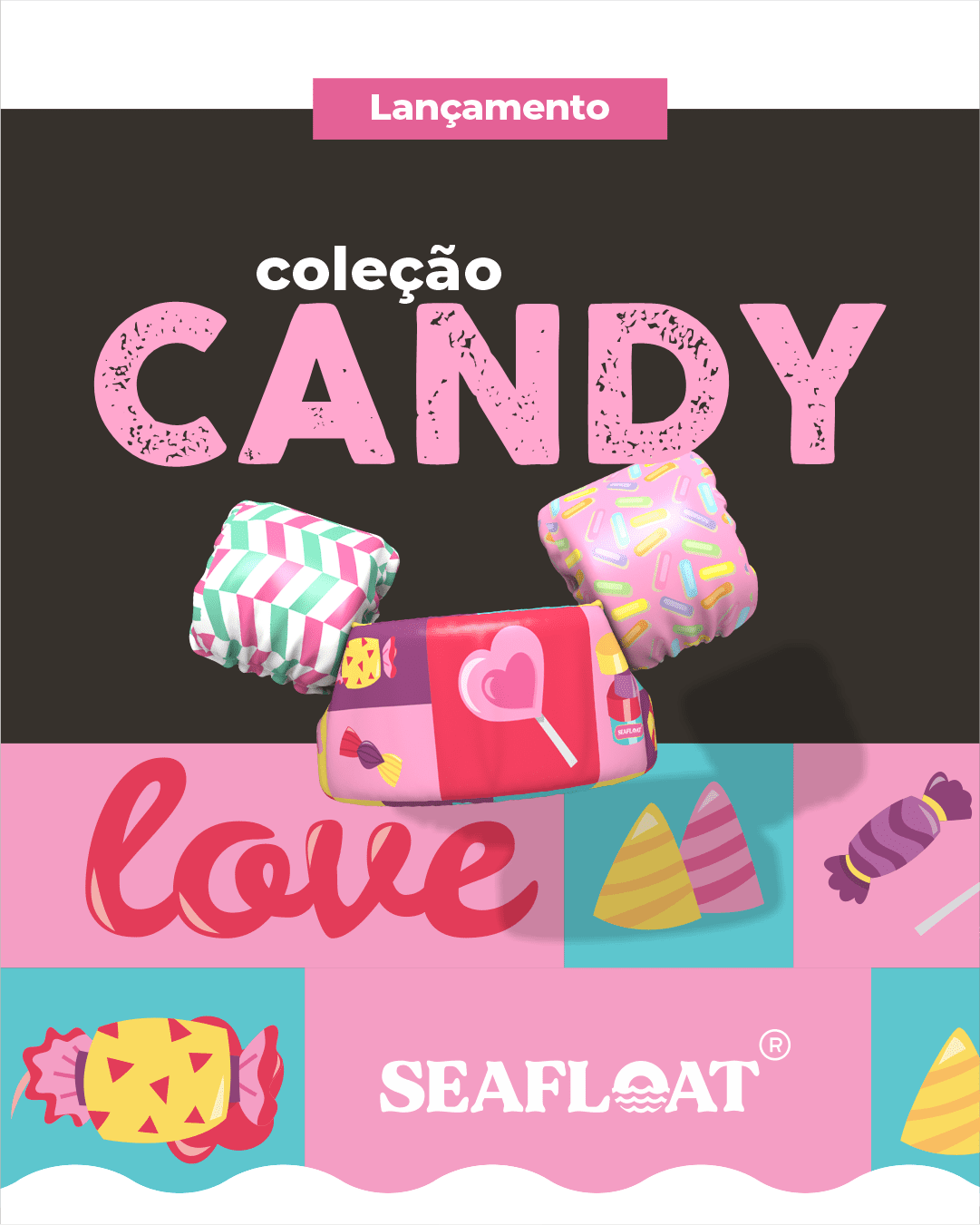 Boia de Braço Colete Infantil Candy Salva Vidas Sea Float - Placides Kids